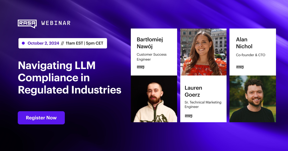 Navigating LLM Compliance in Regulated Industries | Rasa Webinar